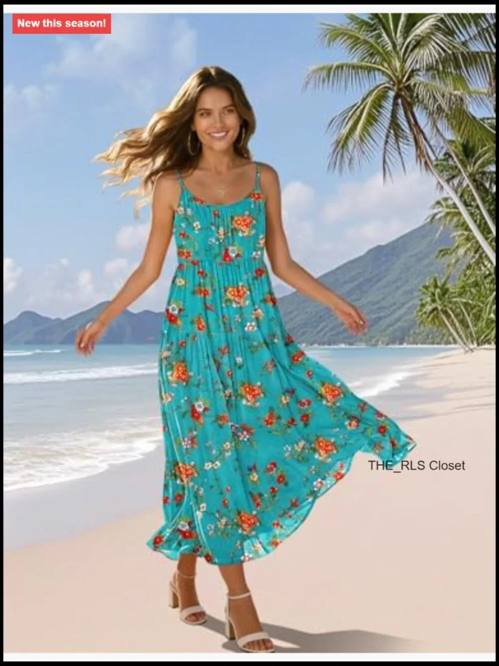 Dresses | Cotton Rayon Blend Maxi Dress With Pockets Spaghetti Straps ...